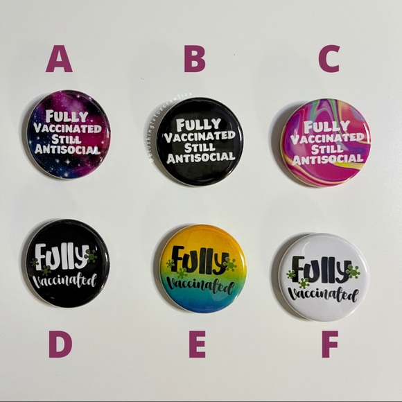 Hand Crafted | Accessories | Vaccinated Pins Set Of 3 | Poshmark
